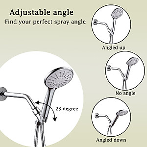 All Metal Handheld Shower Head Holder, Adjustable Shower Wand Holder with Brass Pivot Ball，Shower Arm Holder Mount for Connecting Shower Arm and Shower Hose，Chrome