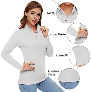 CRYSULLY Women's Sun Protection Shirt Summer UPF 50+ UV Polyester Performance Shirt White