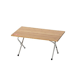 Snow Peak Single Action Table Low, LV-100TR, Designed in Japan, Made of Laminated Bamboo, for Indoor Outdoor Use, Lifetime Product Guarantee