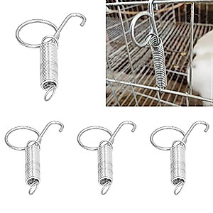 20Pcs Rabbit Cage Door Fixing Plate Metal Finger Spring Lock Hook Multifunctional Cage Door Spring Hook Used to Fix Rabbit Pet Cage Door Farm (Large)