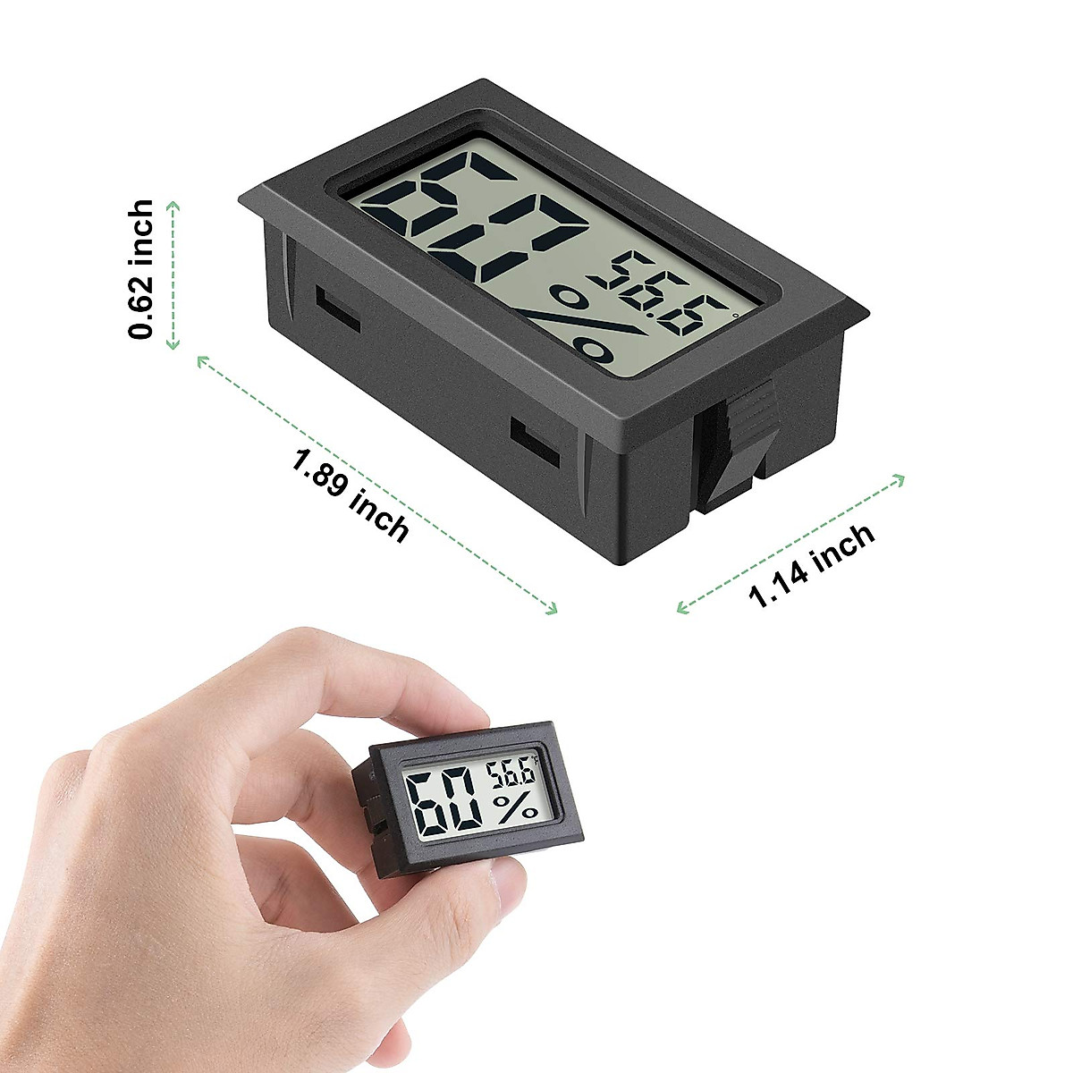 4-Pack Mini Digital Thermometer Hygrometer Indoor Humidity Monitor Temperature Humidity Gauge Meter with Fahrenheit (℉) for Humidors, Greenhouse, Garden, Cellar, Closet, Fridge Etc by DWEPTU