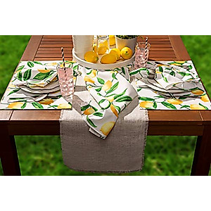DII Lemon Bliss Outdoor Tabletop, Collection Stain Resistant & Waterproof, Table Runner, Table Runner, 14x72