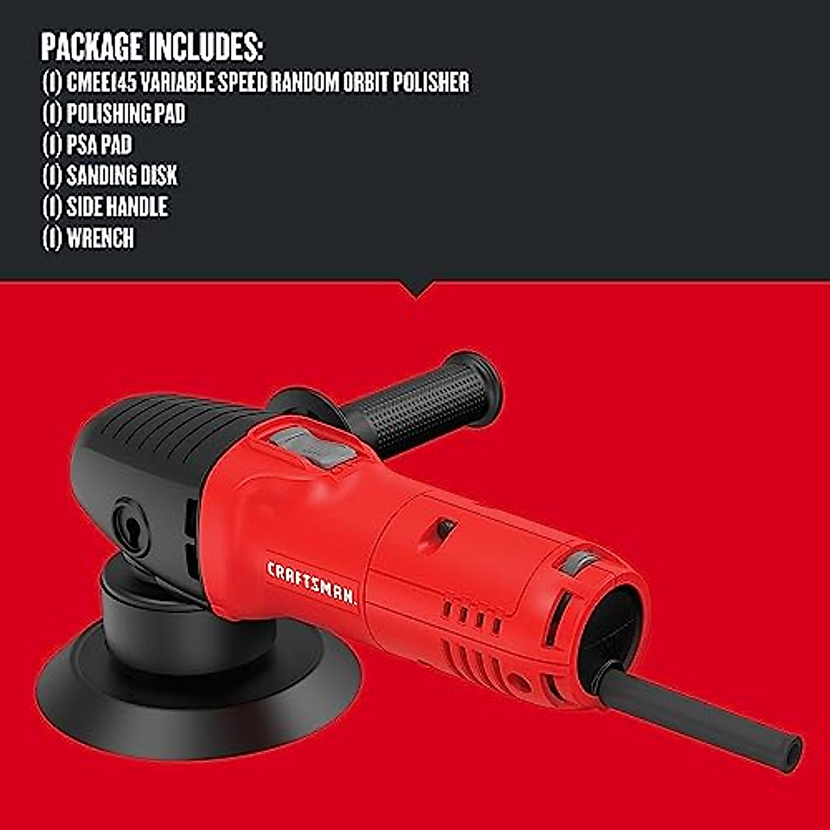 CRAFTSMAN Polisher, Variable-Speed, Random Orbit, 6-Inch (CMEE145)