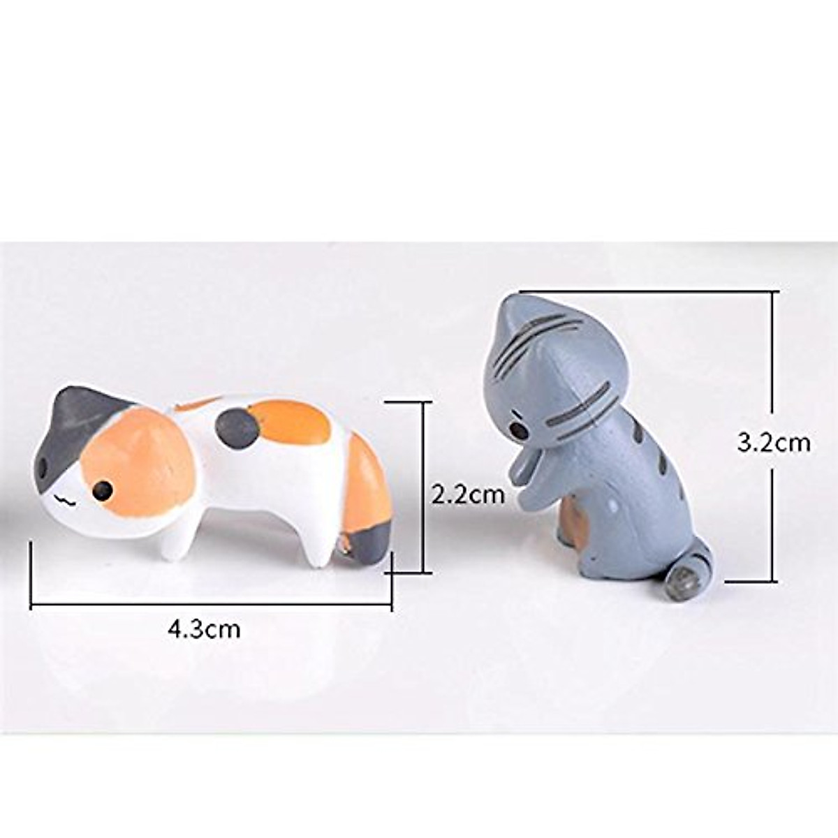 Neko 6pcs Miniature Home Fairy Garden Cats - Micro Kitty Landscape Ornament Decorations – Cute Lucky Cat DIY Figures for Crafts, Home Decor and Cake Topper