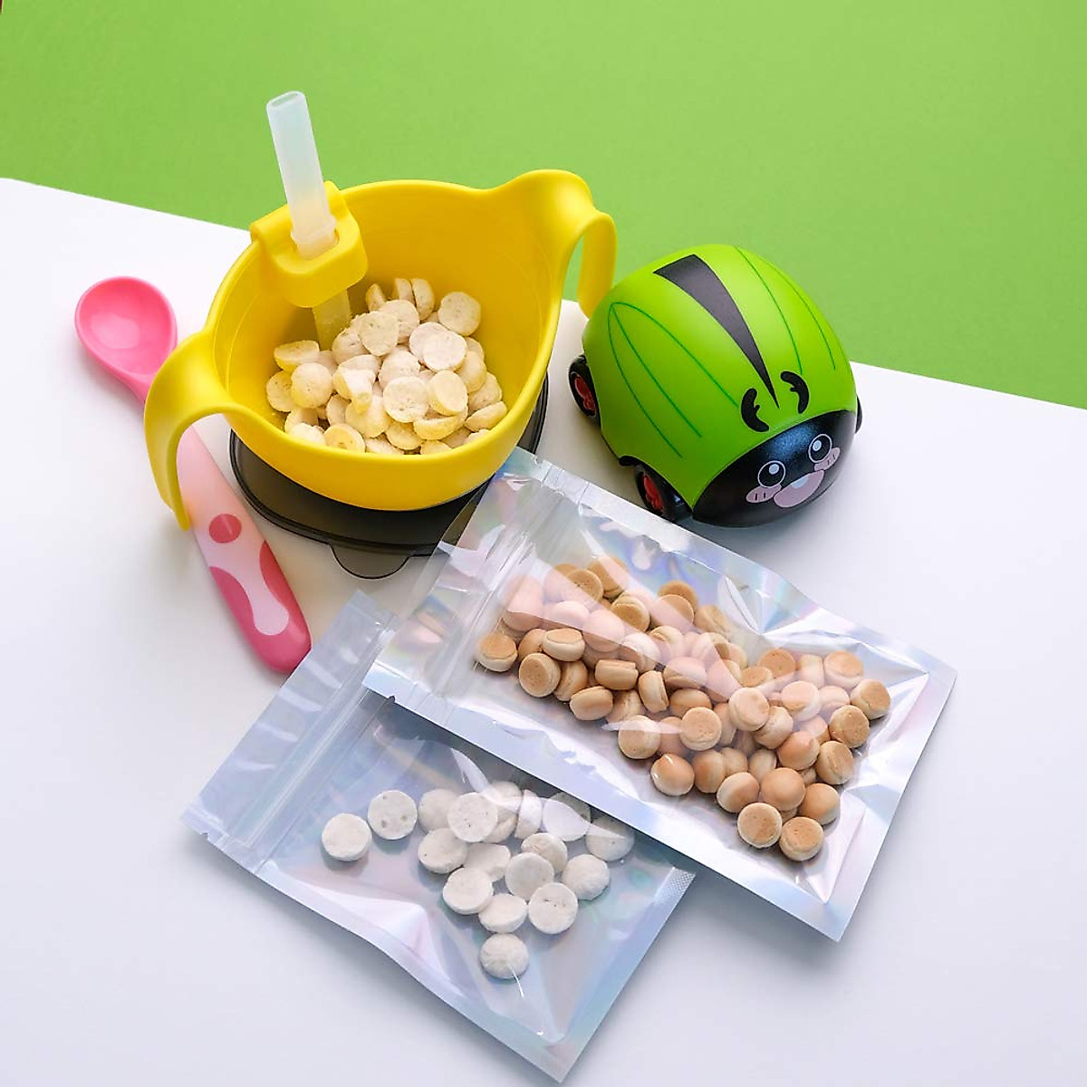 100 Pieces Resealable Smell Proof Bags Foil Pouch Bag Flat Ziplock Bag for Party Favor Food Storage (Holographic Color, 8 x 10 Inch)