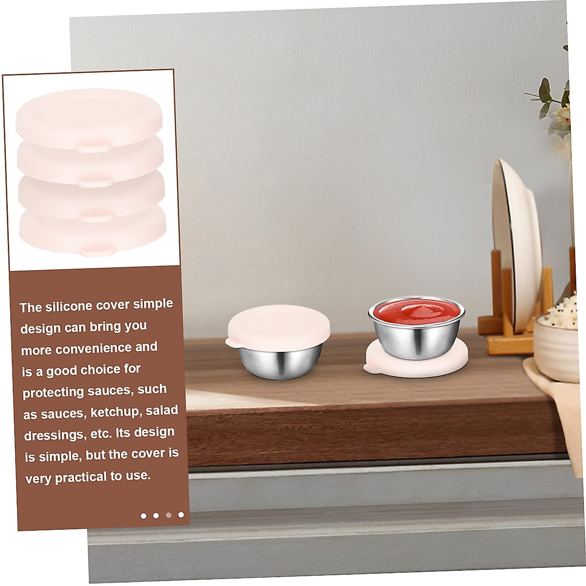 RORPOIR Soy Sauce Bowls Lids Kitchen Condiment Dishes Vinegar Dish Lids Random Color