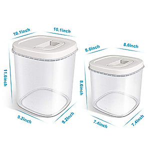 TBMax Extra Large Flour and Sugar Containers - 2 Pack 20 lbs + 10 lbs Rice Storage Container Food Storage Bins with Lids | Pantry Organization and Storage Containers