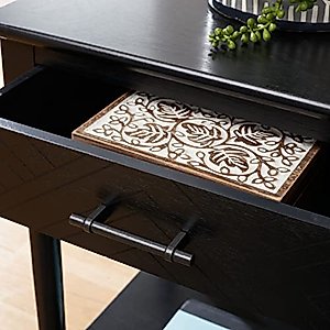 Safavieh Home Collection Peyton Black 1-Drawer Lower Shelf Accent Table ACC5704B, 0