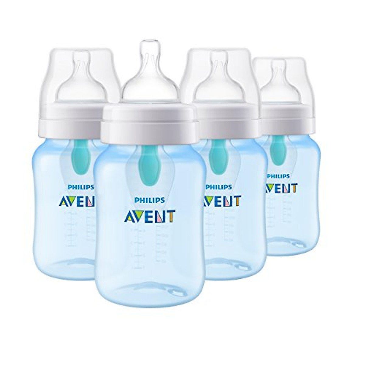Philips Avent Anti-colic Baby Bottle with AirFree vent 9oz 4pk Blue, SCF405/44