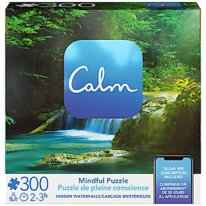 300-Piece Calm Jigsaw Puzzle for Relaxation, Stress Relief, and Mood Elevation, for Adults and Kids Ages 8 and up, Hidden Waterfalls