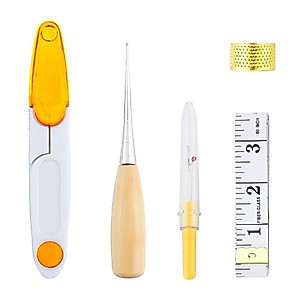 34 Pack Upholstery Repair Kit, Leather Craft Sewing Tools Needles Canvas Thread and Needles Tape Measure Stitching Needles for Leather Repair Kit