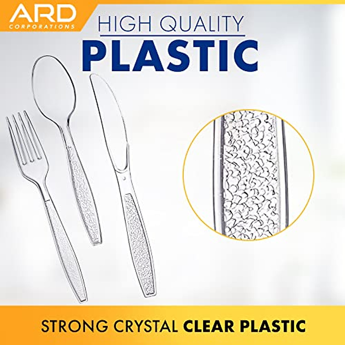 Ard Wholesale 360 Count Cutlery Combo Box | Clear Extra Strong Extra Resistant | 180 Forks, 120 Spoons, And 60 Knives