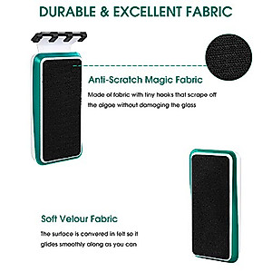 KEDSUM Magnetic Aquarium Fish Tank Cleaner, 2-in-1 Fish Tank Glass Cleaner, Floating Scrubber Clean Brush with 2 Blades [Scratch-Free, Non-Slip, magnetizing]