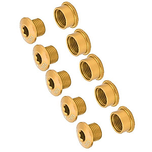 5Pcs Aluminum Alloy Chainring Bolt ycle Chainwheel Screws Mountain Road Bike Crankset Bolts for Single Double Triple Speed(Gold 5mm) Ycle Chainring Screws Bolt Double Bolts Single Speed crankset Bike