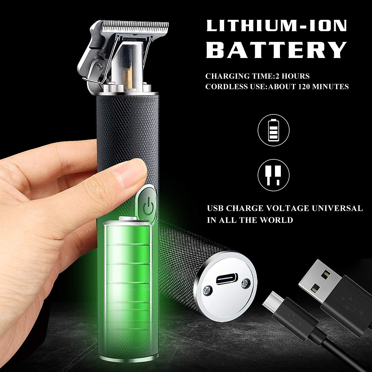 Clippers,Shavers and Trimmer for Men,Sharp Blade -0mm Zero Gapped Trimmer,Hair and Beard Trimmers for Goatee,Barber Clippers Trimmer, Hair Clippers and Trimmer Rechargeable,Carving,Lightweight