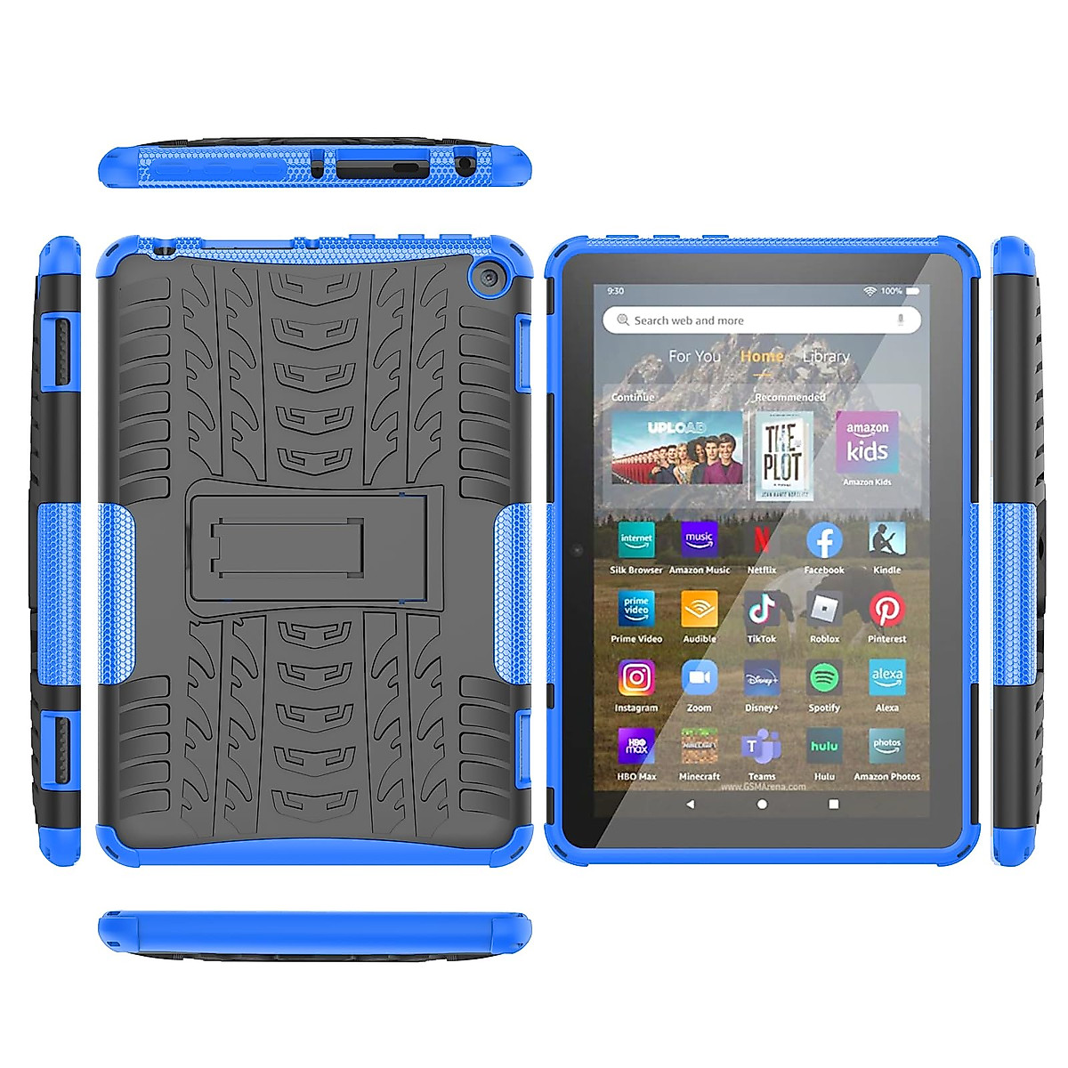 Boskin for Kindle Fire hd 8 / hd 8 Plus case 2024 2022 2020 Release 14th 12th 10th Generation Kickstand Heavy Duty Shockproof Cover (Blue)