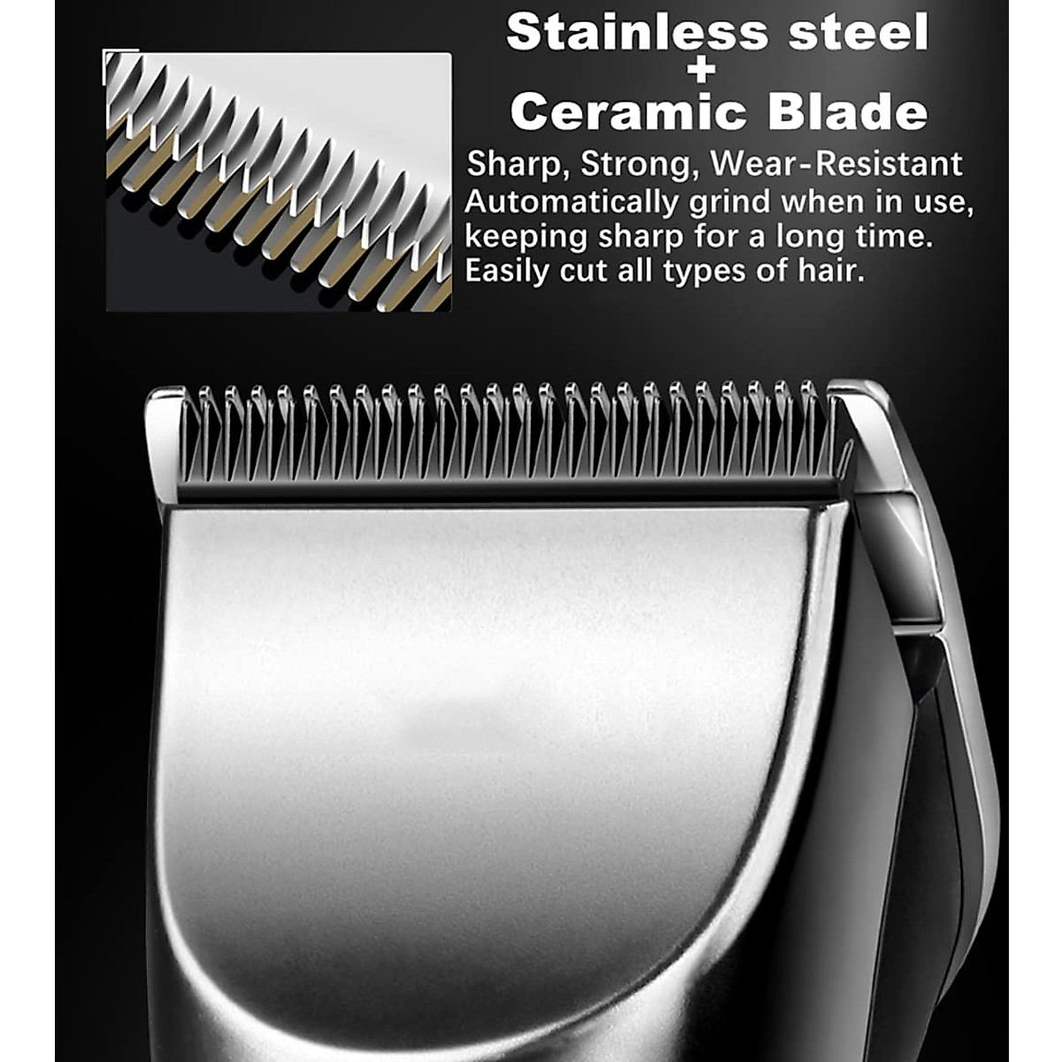 Professional Hair Hair Clippers for Men,T-Blade Zero Gapped Cordless Hair Trimmer Edger Clipper for Hair Cutting Rechargeable Hair Liners Electric Beard Trimmer Shaver With LED Display (sliver)