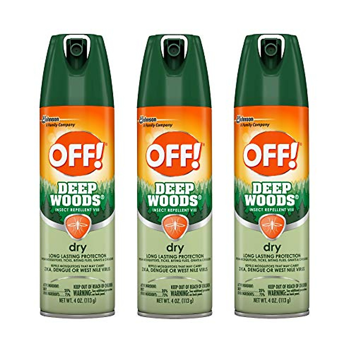 Off! Deep Woods Dry Insect Repellent VIII 4 oz (3 Pack)