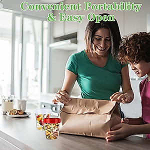 Yuzi Salad Dressing Container to Go - 4oz Small Containers with Lids Leakproof Condiment Containers, Reusable Plastic Sauce Containers Stackable Small Dipping Sauce Cups Set BPA-Free (10 Packs