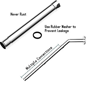 iFealClear Shower Arm Extension, Solid Brass Shower Head Extension Arm Water Outlet Lowers Existing Shower Head, Easy to Install & Durable Shower Pipe Extension for Bathroom, 6 Inch Chrome Finish 1PC