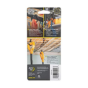 Nite Ize Gear Tie Bendable S-Hook, Flexible S-Hook Hanger for Garage, Closet, Kitchen and Plants, Black