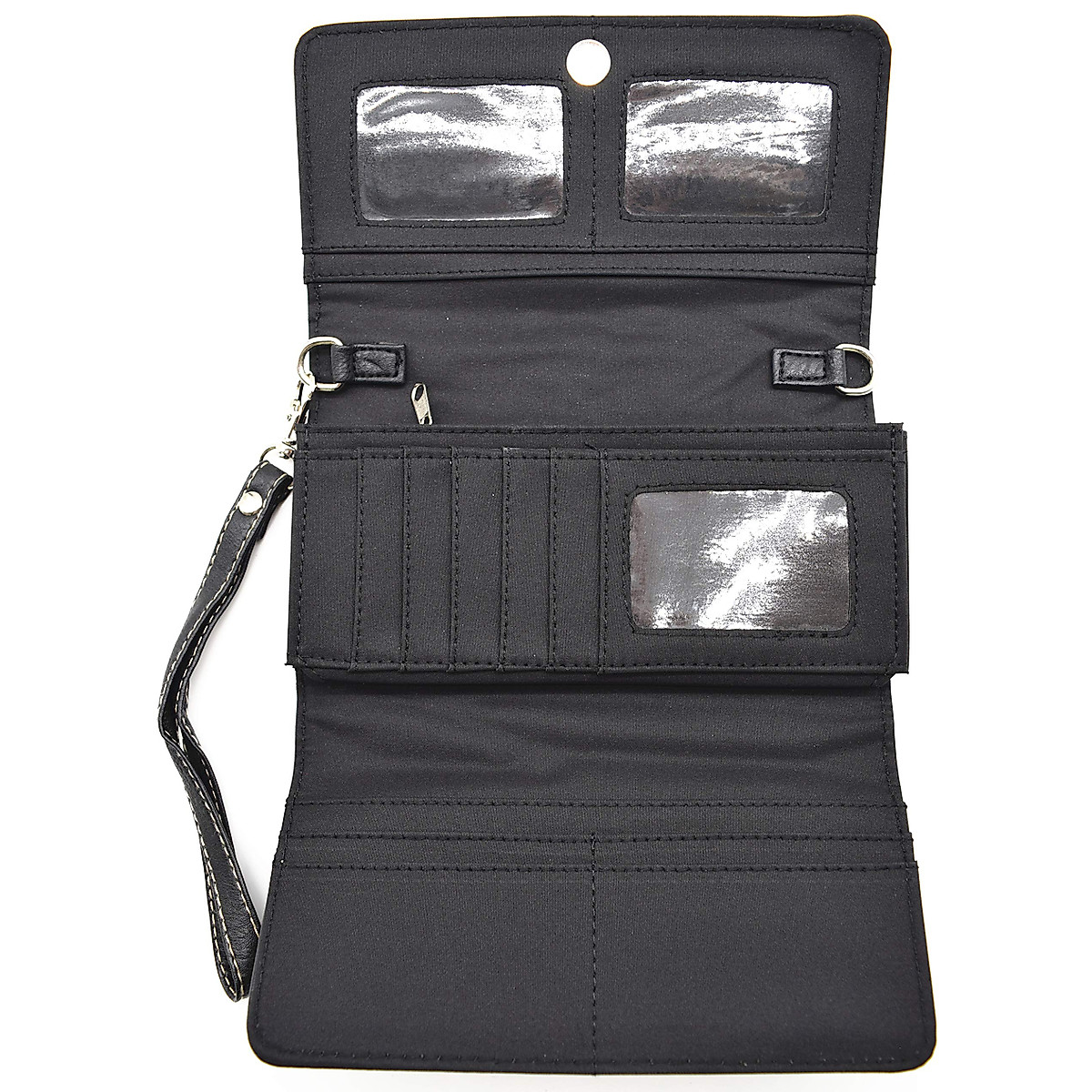 Western Camouflage Cross Wings Country Purse Single Shoulder Bags Clutch Women Blocking Wristlet Wallet (Purple)