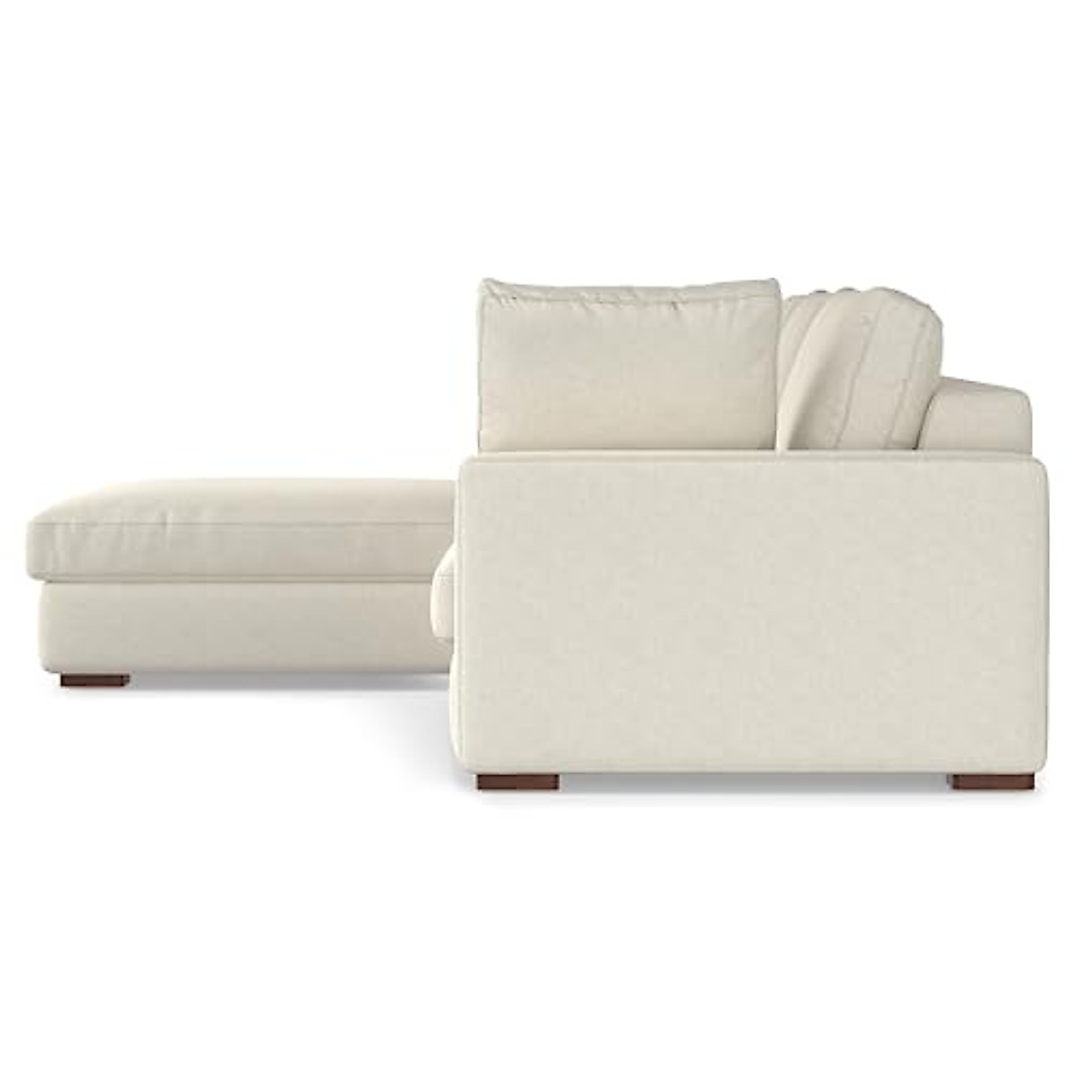 SIMPLIHOME Charlie Left-Facing Sectional Sofa in 100% Recycled Polyester Tightly Woven Performance Fabric, Cream, 122-inches Wide, Handcrafted Contemporary Style L-Shaped Couch with Chaise
