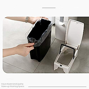 WENLII Kitchen Trash Can with Toilet Brush Set Bathroom Plastic Waste Bin Narrow Kitchen Garbage Bucket Household Cleaning Tools (Color : E)