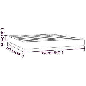 vidaXL Pocket Spring Bed Mattress Light Gray 59.8"x79.9"x7.9" Queen Fabric