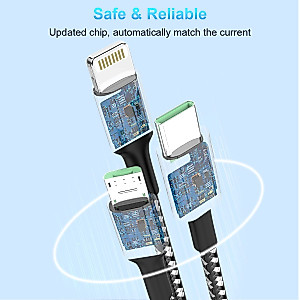 100W USB C Multi Fast Charging Cable, 6FT 6A USB C/A to Multi Charging Cable, 5 in 1 Braided Multi Charging Cable with Lightning/Type C/Micro USB Universal Sync Charger Adapter forPhone