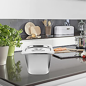 Kichvoe Aluminum Pans Stainless Steel Steam Pan Anti-jam Steam Table Pan Hotel Pans Restaurant Buffet Tray Dinner Food Container with Lid for Event Party Holiday Chafing Dish Buffet Set