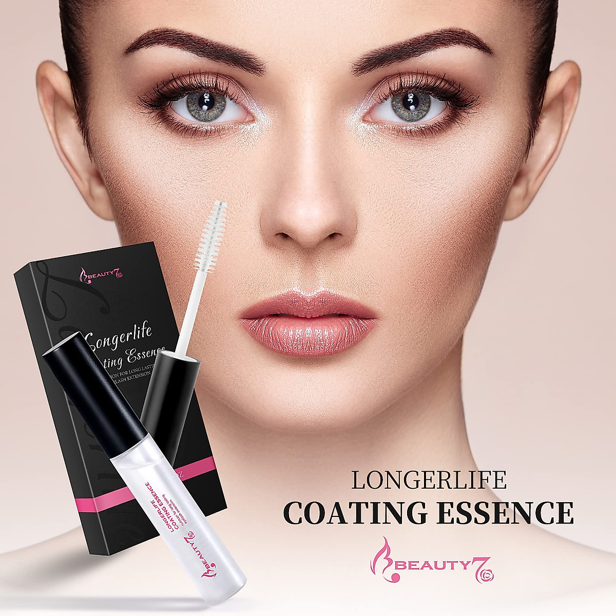 Beauty7 Eyelash Coating Essence Clear Lash Eyelashes Coating Essence Sealant Sealer 10ML Mascara Brush Extend Eyelashes Extension Longer Life Aftercare Non-Scent Waterproof Better Retention