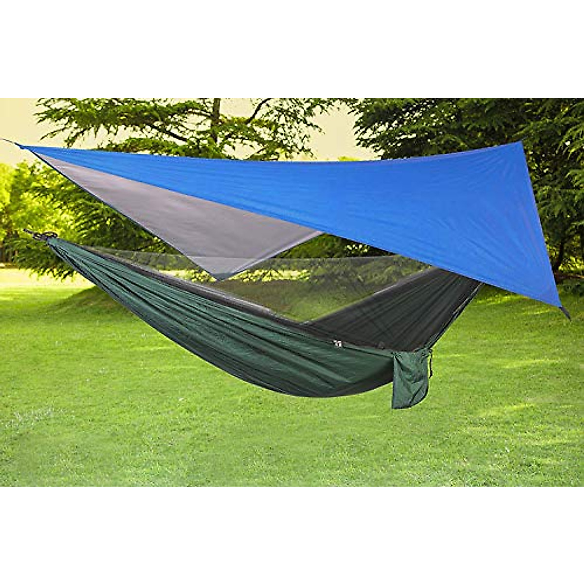 Sutekus Camping Tarp Rain Fly Tarp Waterproof Tent Tarp Lightweight Ripstop Fabric 12FT Extra Large Tarp (Khaki)