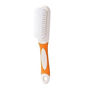 Long Handle Soft Shoe Brush Two Tone Shoe Cleaning Brush Multifunctional Cleaning Brush Household Scrub Brush Stain Removal Laundry Brush Commercial Kitchen Sink Soap (Orange, One Size)