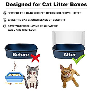 3Pcs Cat Litter Box Pee Shields, Cat Litter Box Splash Guard, Easy Clean Cat Litter Pan Pee Privacy Shields - Litter Box Not Included