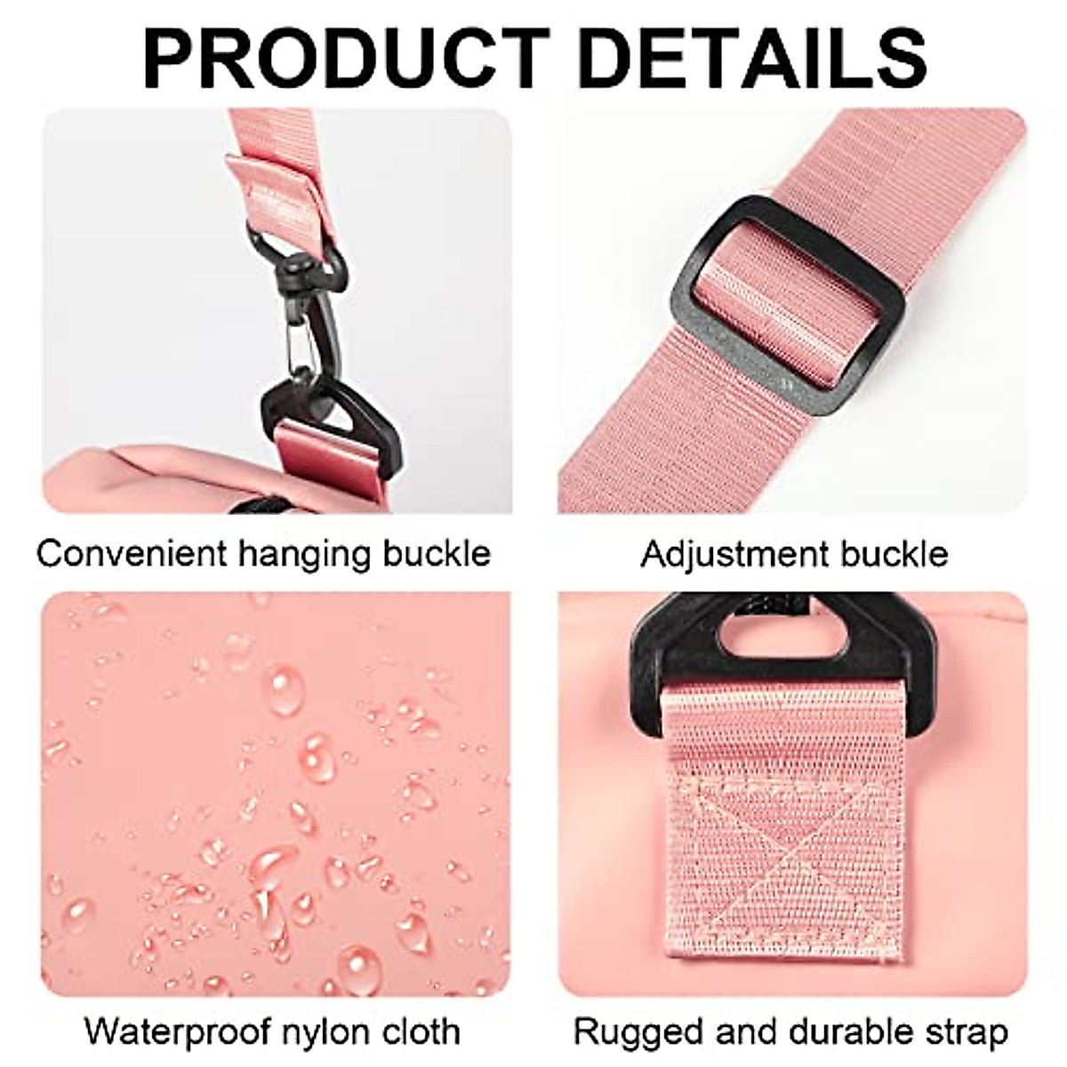 YSSOA Gym Bag for Women and Men, Waterproof Duffel Bag Shoes Compartment, Lightweight Carry, Pink, 19 Inch