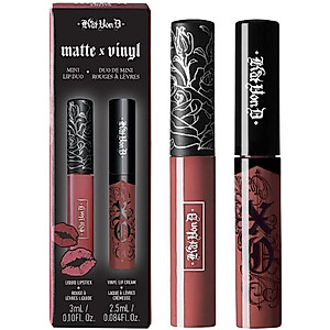 Kat Von D Lolita Mini Lipstick Set Includes Everlasting Liquid Lipstick and XO Vinyl Lip Cream in Lolita