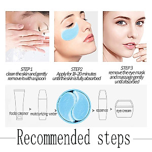 RABIOTA Under Eye Patches,30 pairs Hyaluronic Acid Anti-Aging Under Eye Mask, Collagen Under Eye Gel Pads for Dark Circles, Wrinkles, Fine Line, Puffiness (Blue)