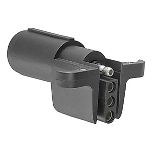 CURT 57620 6-Way Round Vehicle Side to 4-Way Flat Trailer Wiring Adapter , Black