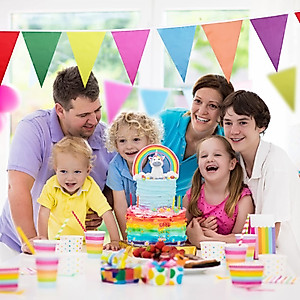 Reusable Pennant Banner, 30 Foot Rainbow String Flags, Kids Birthday Party Decoration, Carnivals, Indoor and Outdoor Events