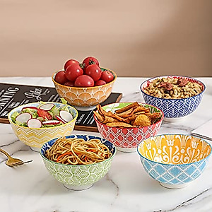 Ceramic Small Bowls dessert bowl - Porcelain 10 oz Cute Bowl Set for Rice | Soup | Snack | Ice Cream | Side Dishes - Colorful Kitchen serving bowls sets - Microwave and Oven Dishwasher Safe 4.75 Inch