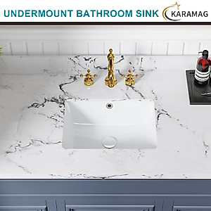 16 Inch Undermount Bathroom Sink Small Rectangle Undermount Sink White Ceramic Under Counter Bathroom Sink with Overflow (15.70"x11.69")