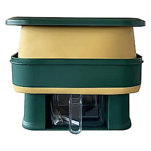 Rice Food Storage Containers, Collapsible 11.6 to 26 Lbs Rice Dispenser with Airtight Locking Lid, Grain Container Food Storage Bin for Kitchen, Dog Pet Cat Flour Sugar Kitchen Pantry Holder