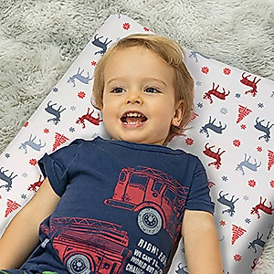 ALVABABY Christmas Gift Stretchy Jersey Changing Pad Covers 2 Pack Bassinet Sheet Soft and Light Baby Cradle Mattress for Boys and Girls 2CZE08