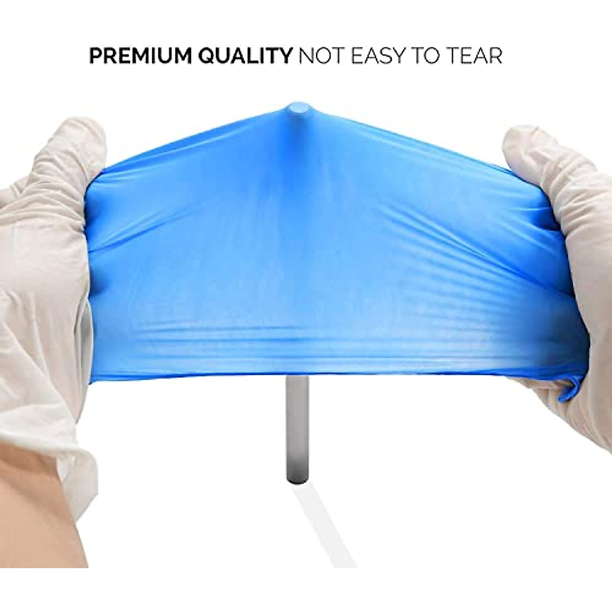 Basic Disposable Vinyl Exam Gloves 100Pcs,XL Size,Cleaning Gloves,Food Service Gloves,Powder Free,Latex Free,Non-Sterile for All Purposes Gloves,Blue (BMPF3004B)