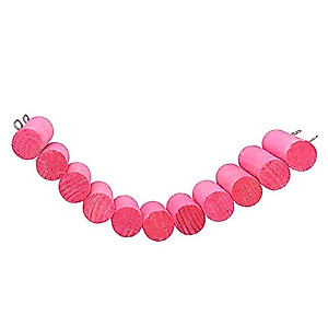 TOPINCN Perch Stand Platform, Perch Platform Natural Wood Swing Stand for Small Birds Conure Cockatiel Parakeet Hamster Pink