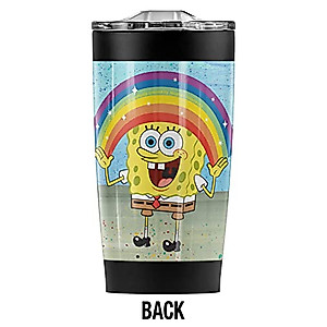 Logovision Spongebob Rainbow Stainless Steel 20 oz Travel Tumbler, Vacuum Insulated & Double Wall with Leakproof Sliding Lid