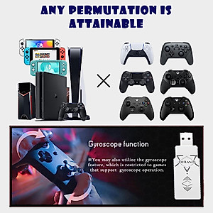 Ourano Xbox Wireless Adapter Compatible with PS4/ Xbox Series X/Xbox Series S/Xbox One/Elite Series 2/ Switch Pro Controller for PS4/Switch/Windows