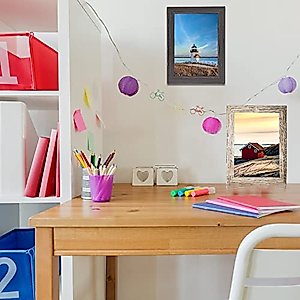 4x6 Picture Frames Set of 8, Rustic Picture Frames Multi Wood Pattern, HD Plastic Cover (Plexiglass) Display Photos 4x6 inch,Vertical and Horizontal Formats for Wall Hanging and Tabletop Display,Perfect for Rustic Home & Office Decor