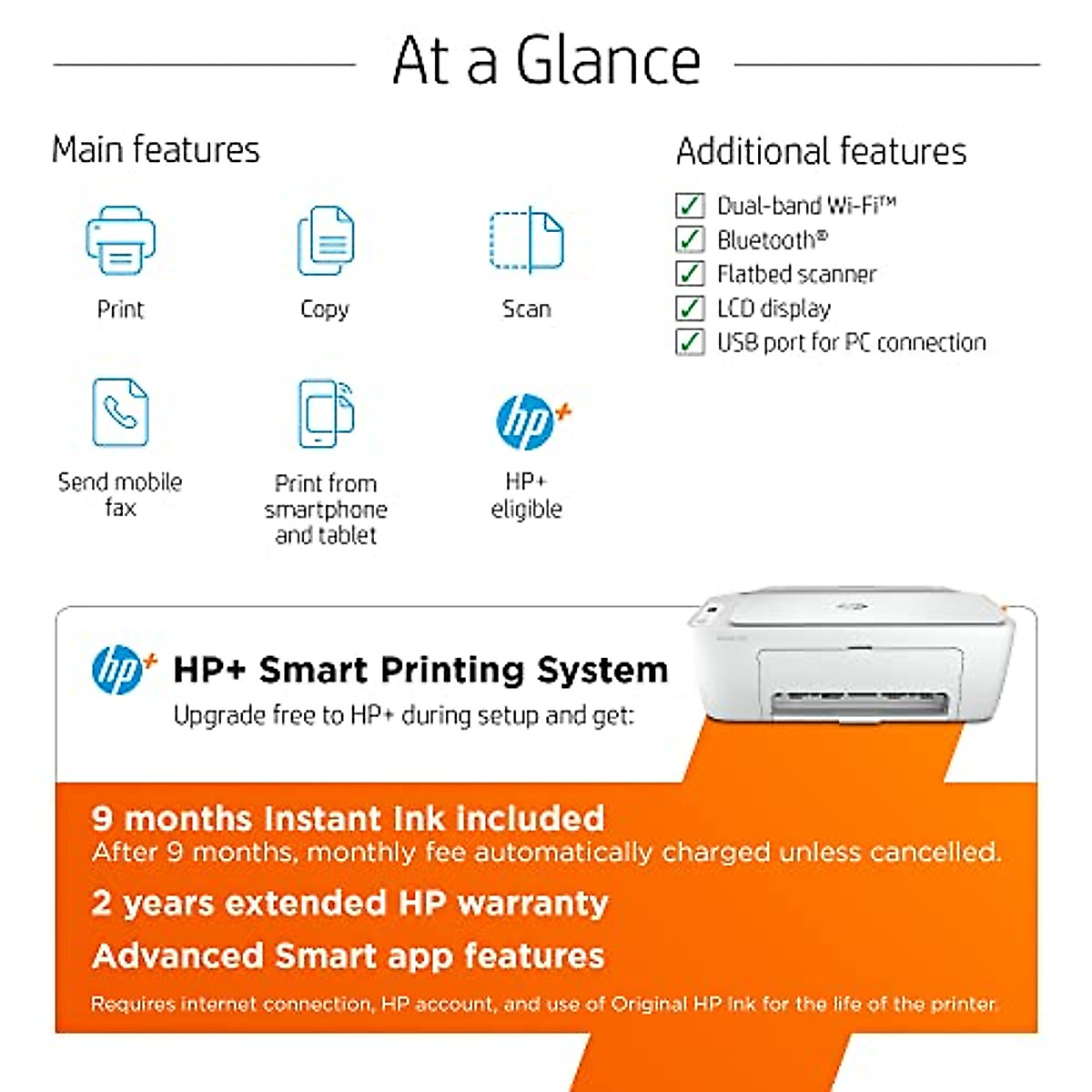HP DeskJet 2734e Wireless Color All-in-One Printer with 9 Months Free Ink (26K72A)